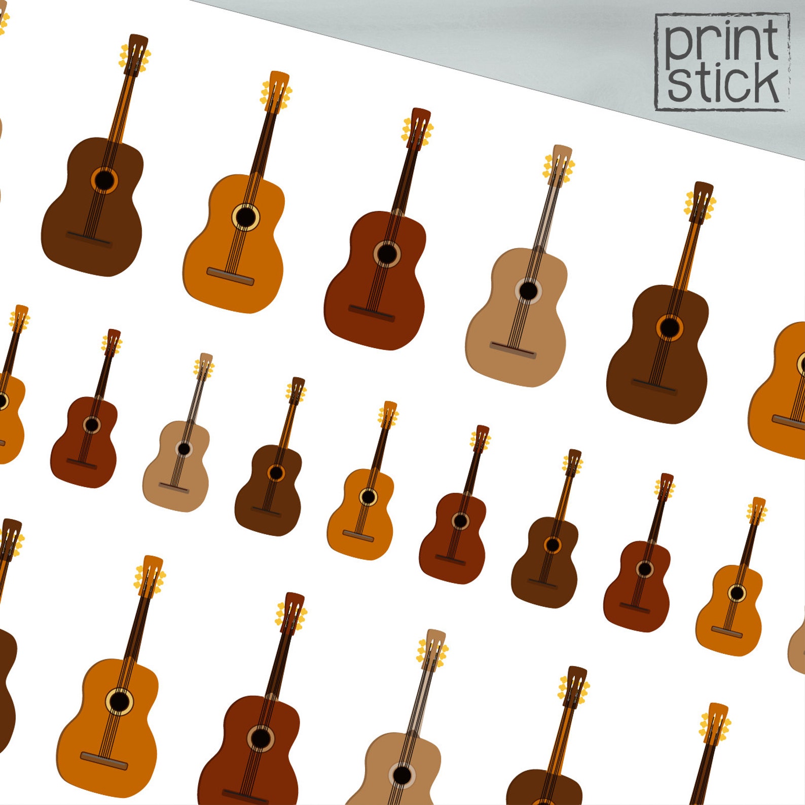 Acoustic Guitar Planner Stickers PRINTABLE Track Your | Etsy