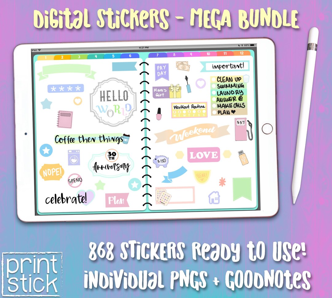 Digital Stickers Goodnotes iPad Planner Stickers Goodnotes Planner ...