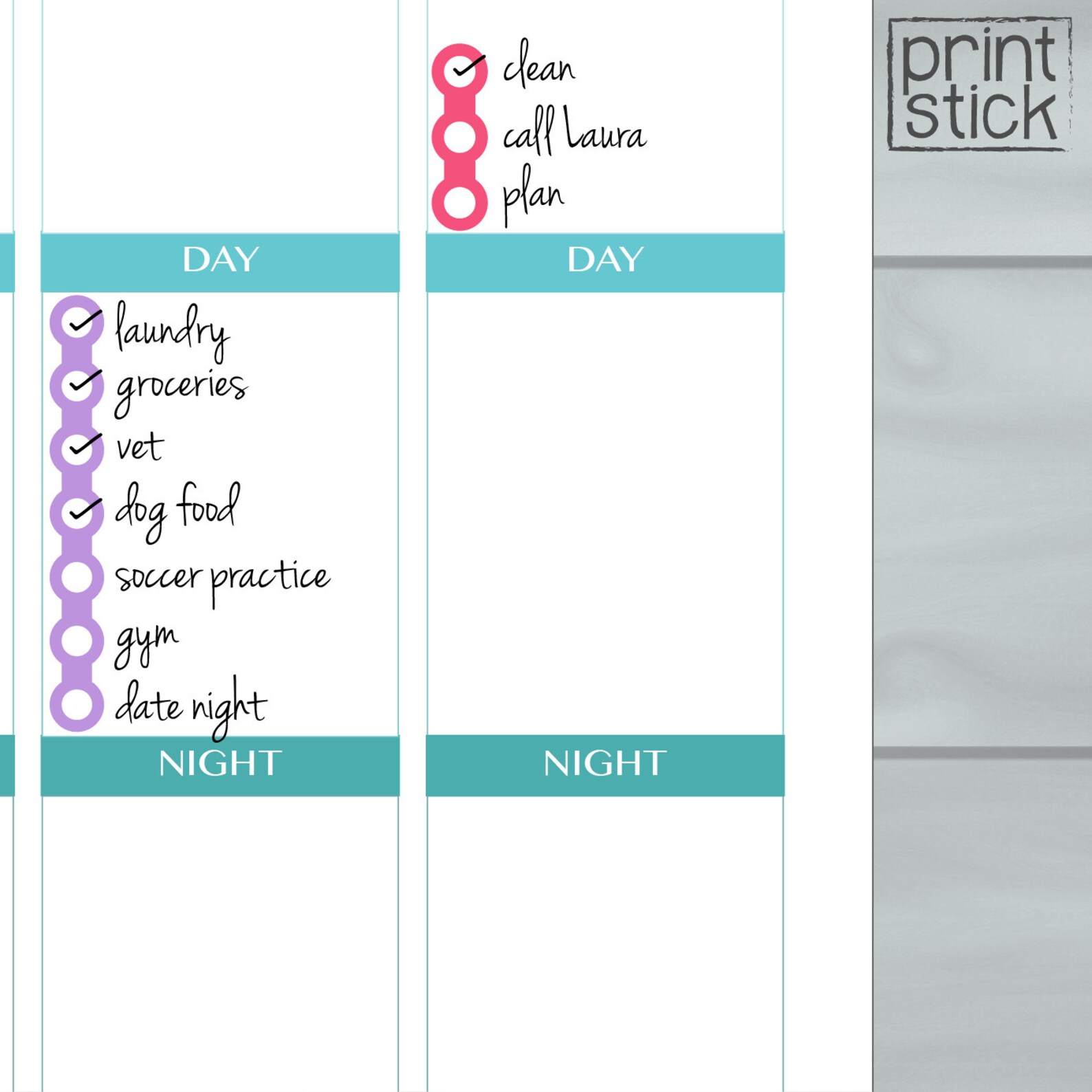 Checklist Planner Stickers Different Sizes PRINTABLE Sheet | Etsy