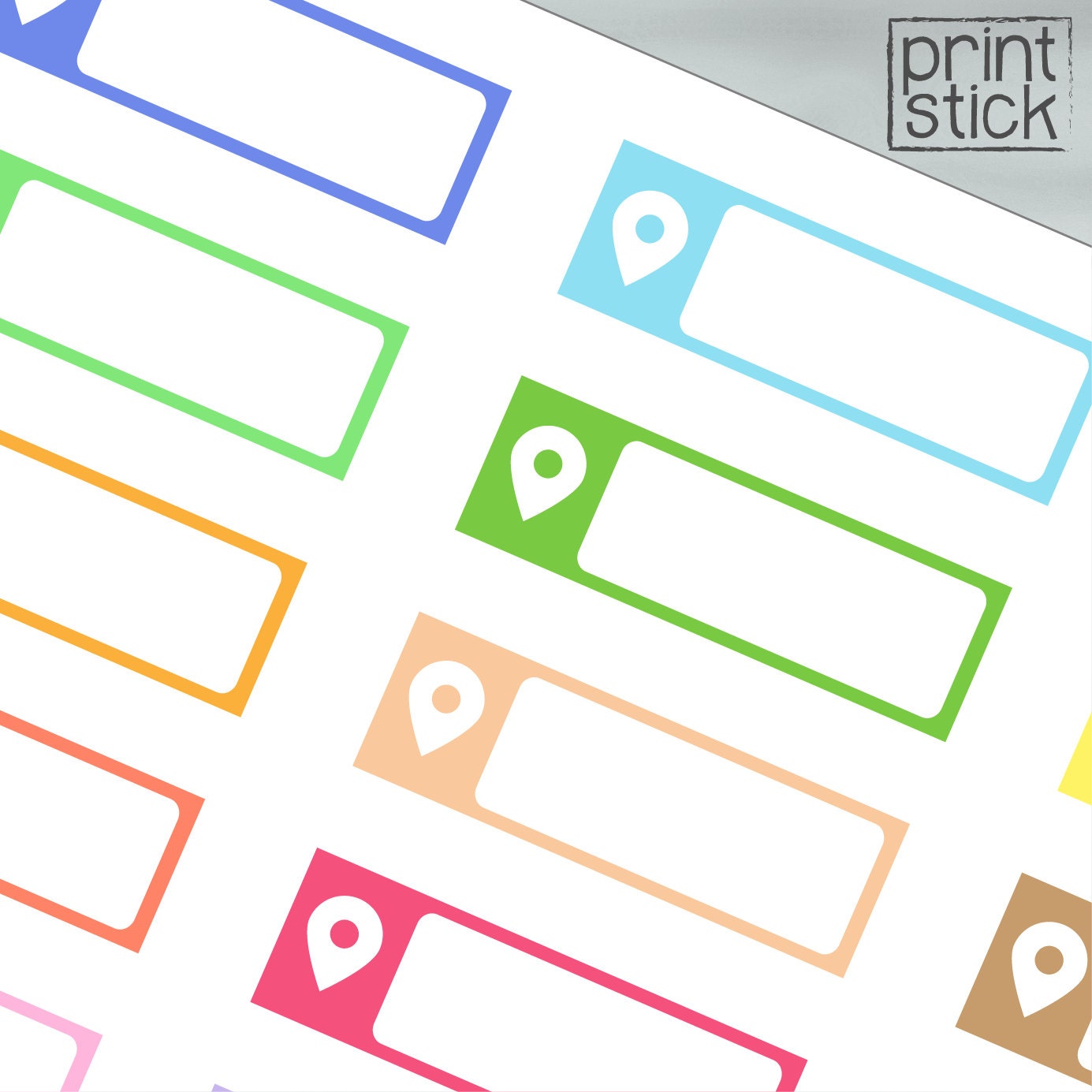Geo Location Planner Stickers PRINTABLE JPG Perfect for - Etsy
