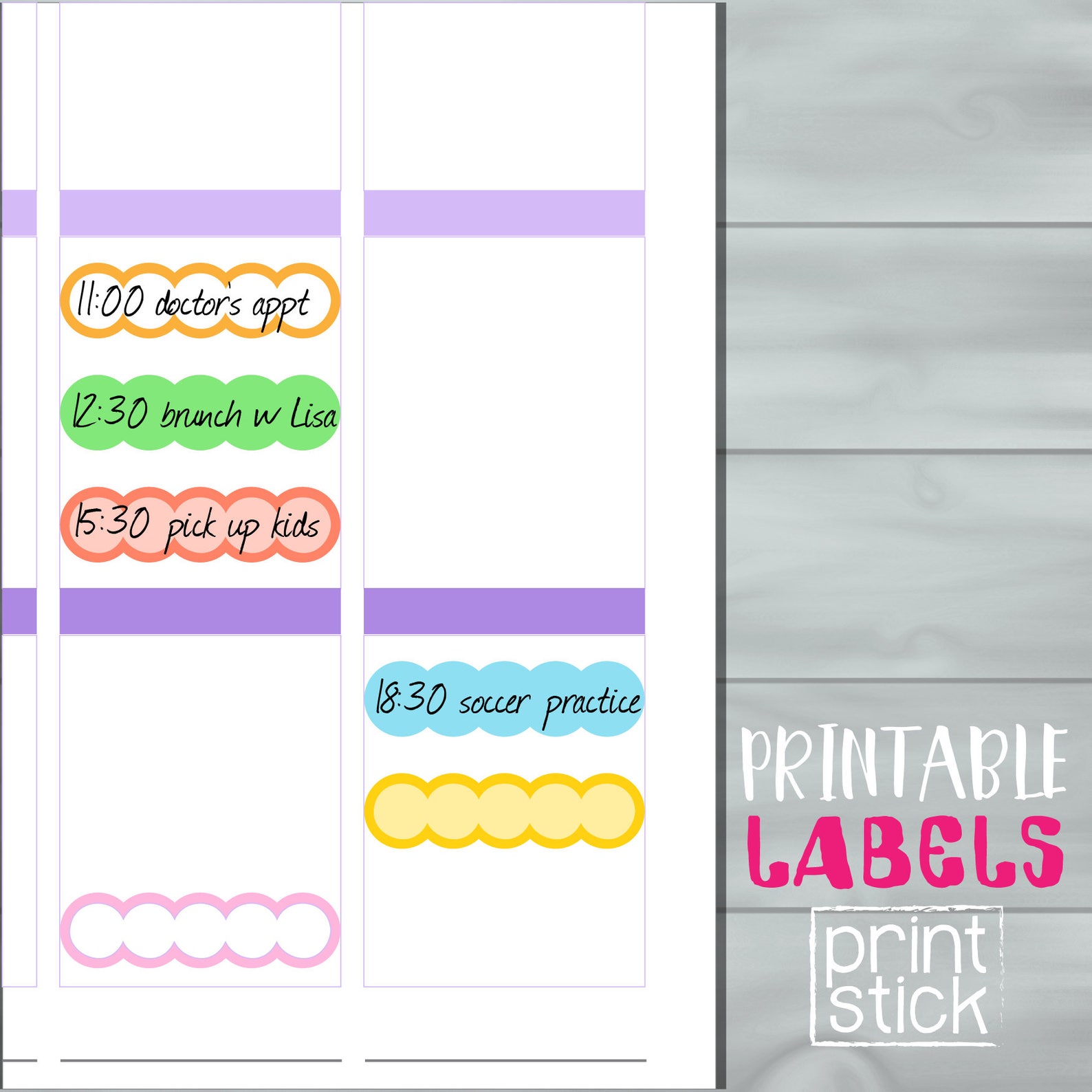 Printable Scallop Labels Planner Stickers Printable Labels | Etsy