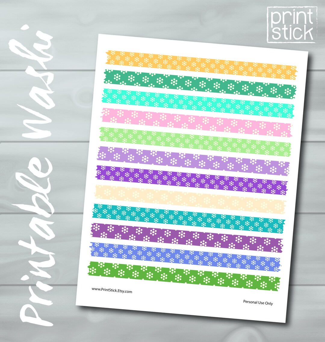 Printable Washi Tape - JPG Sheet - Floral Washi - Perfect for Erin ...
