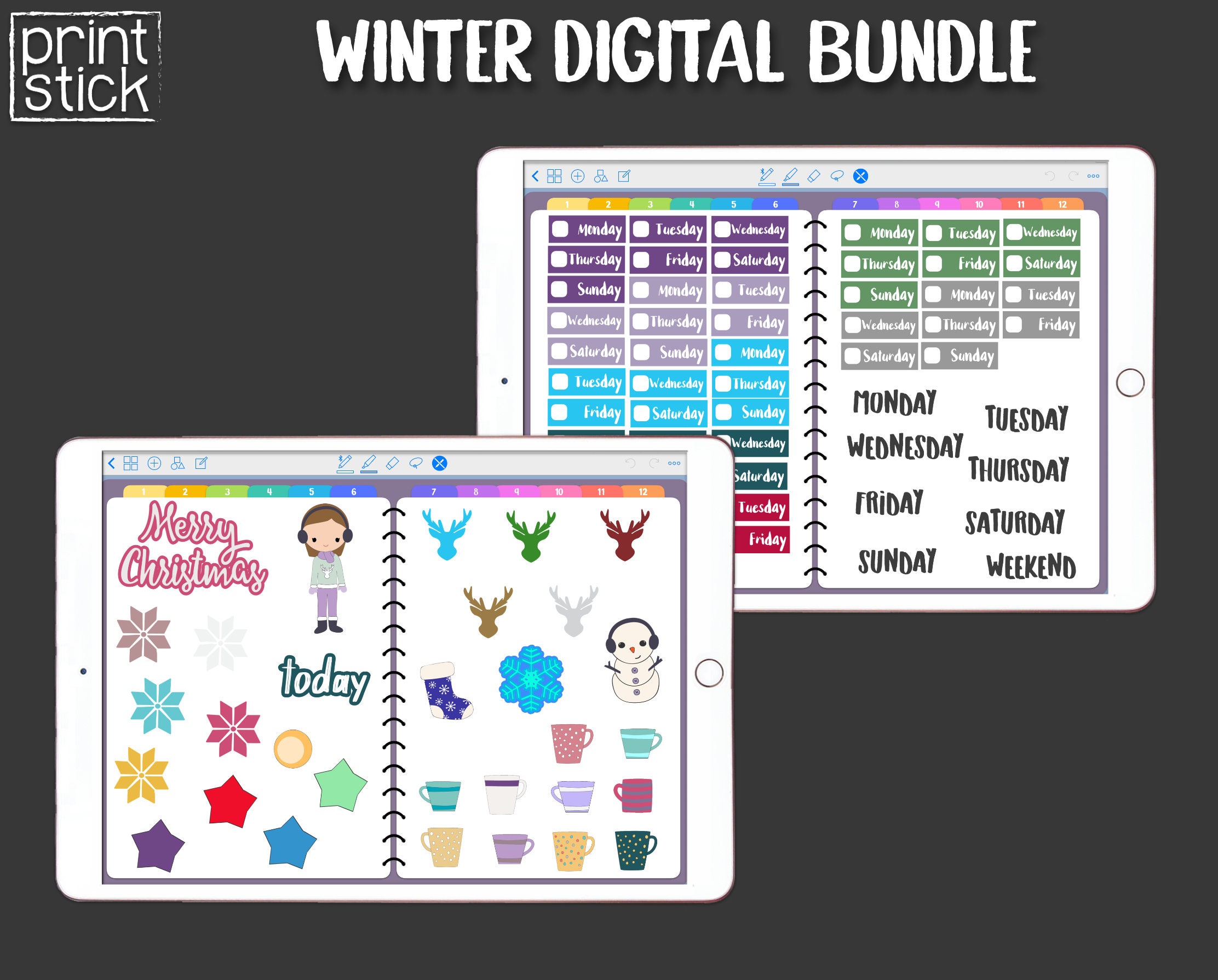 GoodNotes Digital Planner Stickers PNG Stickers iPad GoodNotes | Etsy