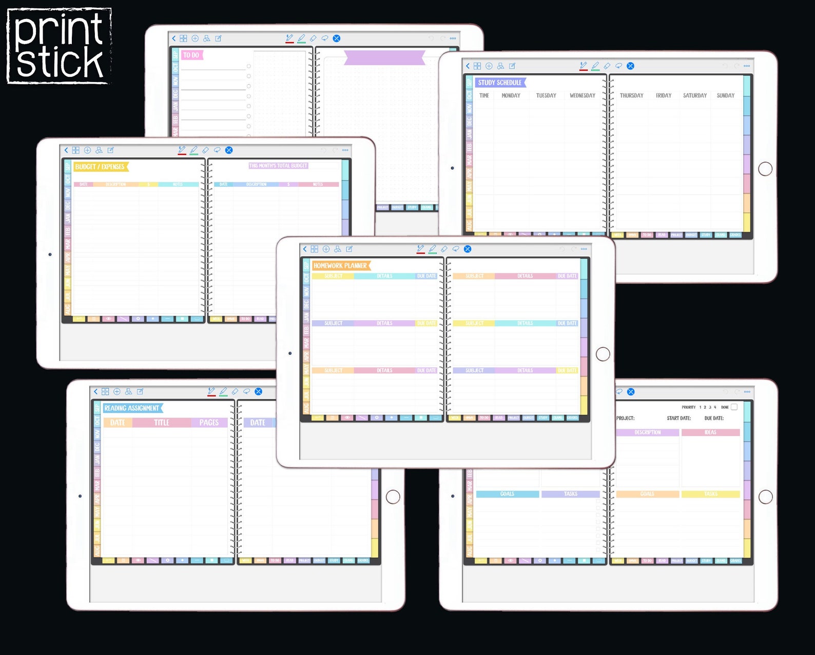 Student Planner Ipadgoodnotes UNDATED Digital Planner | Etsy