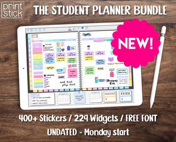 Student Planner iPadGoodNotes UNDATED Digital Planner | Etsy