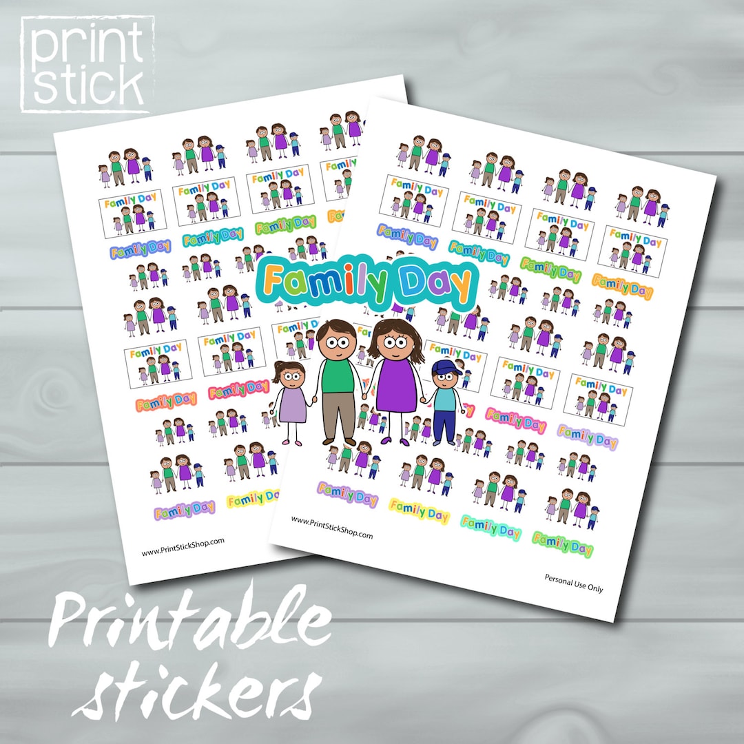 Family Day Planner Stickers: Printable Scrapbooking Stickers (JPG) - Etsy