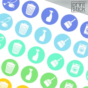 Cleaning Printable Stickers Icon Planner Stickers PRINTABLE Happy ...
