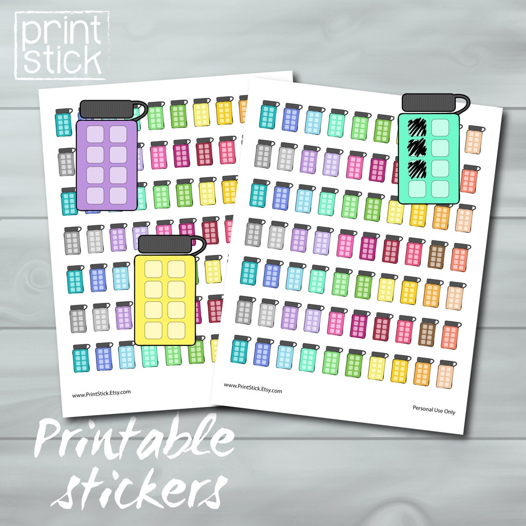 Hydrate Printable Stickers H20 Tracker - Perfect for Your Erin Condren ...