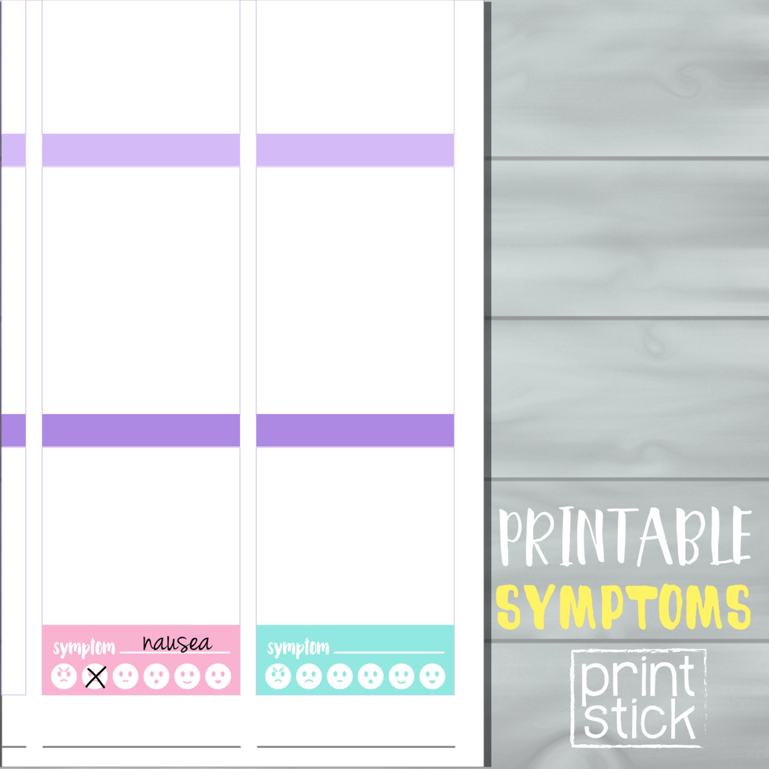 Symptom Tracker Planner Stickers Track your Symptoms in your | Etsy