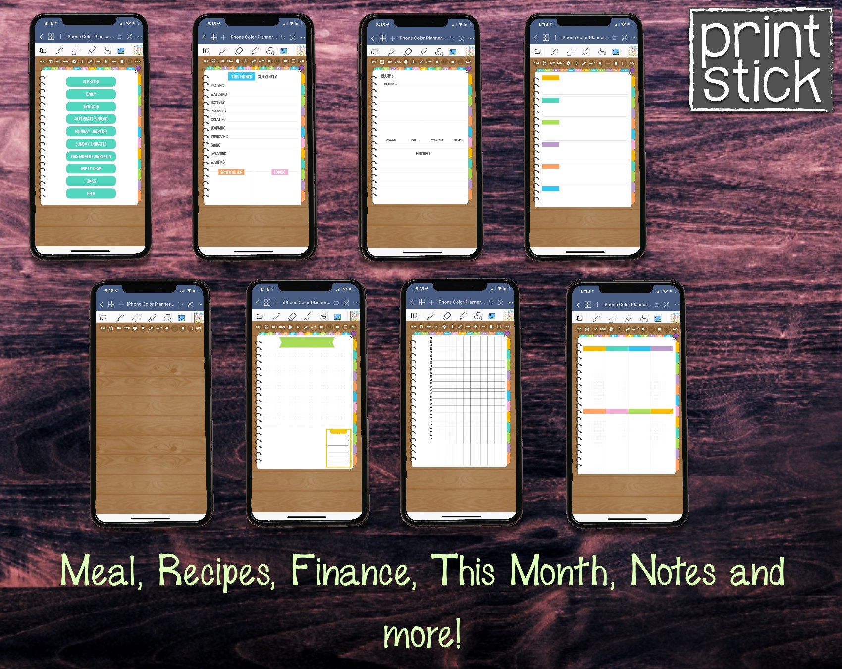 Undated iPhone Planner Mobile Digital Planner GoodNotes Apple | Etsy
