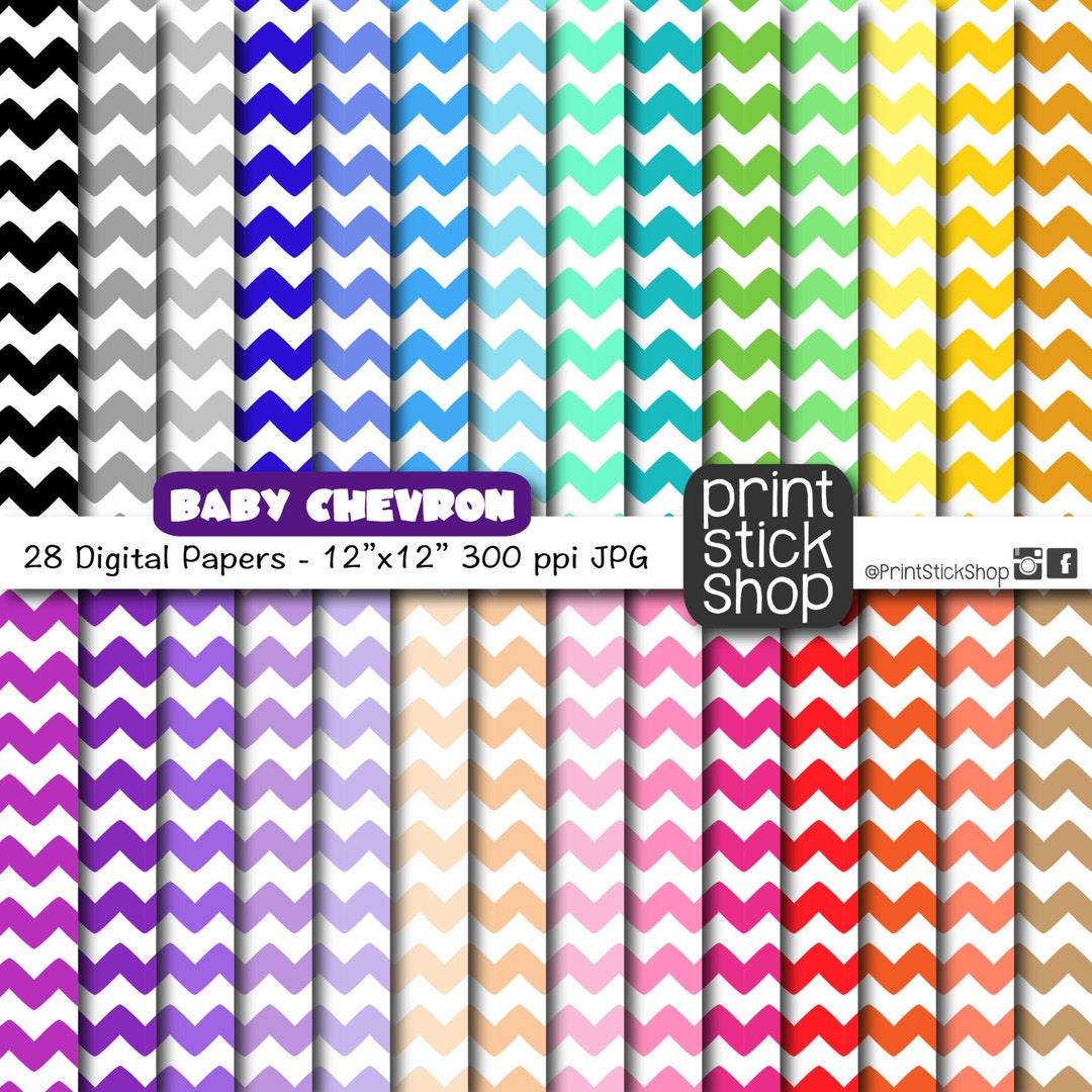 Chevron Digital Papers 28x - PRINTABLE Backgrounds - Perfect for ...