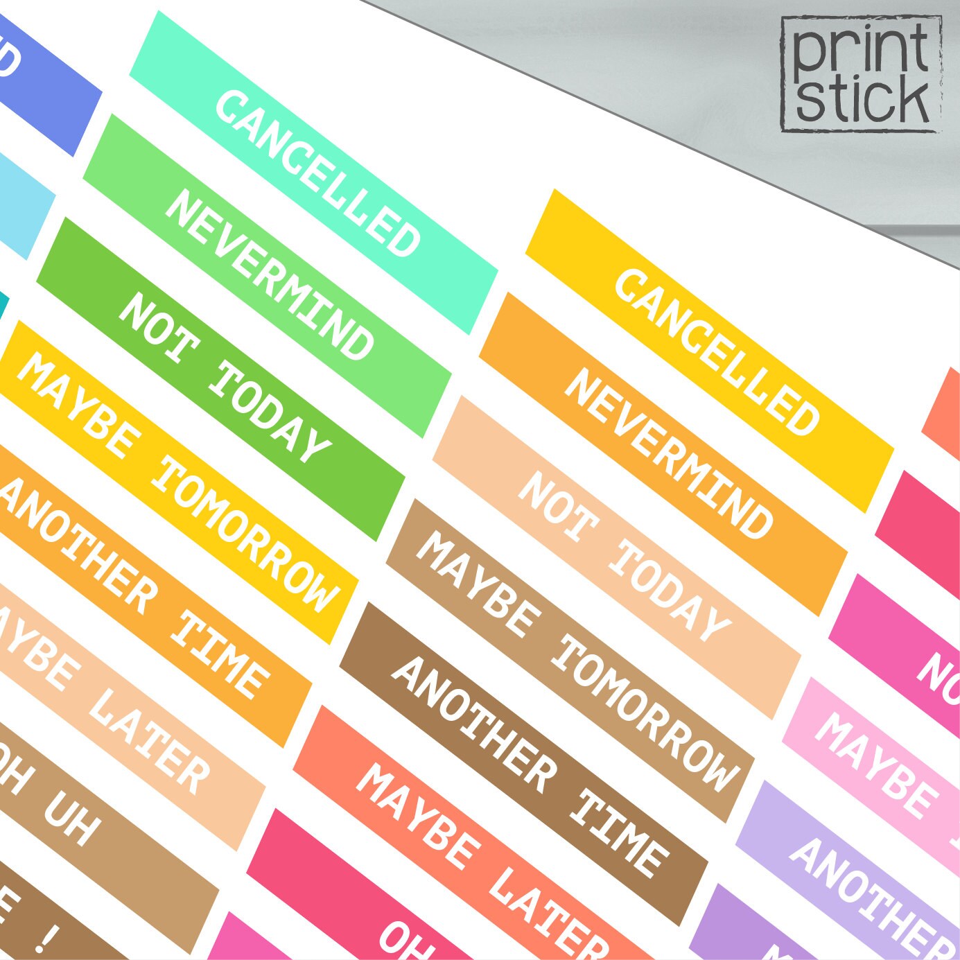 Printable Cancellation Stickers / Postponed Planner Stickers | Etsy