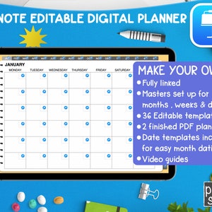 Editable Digital Planner Keynote - Use in Goodnotes Notability ...