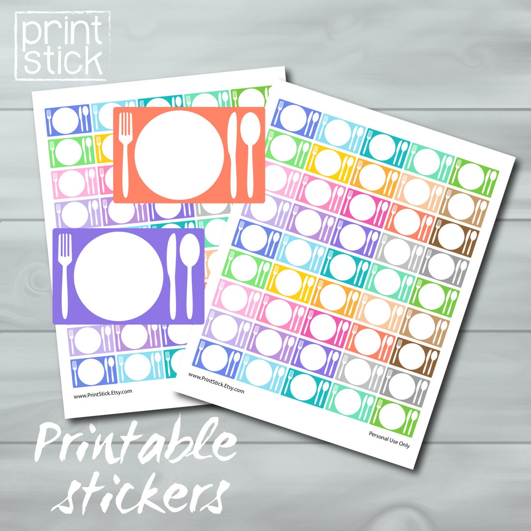 Meal Planner Stickers - Lunch PRINTABLE Stickers - Organize Your Meals ...