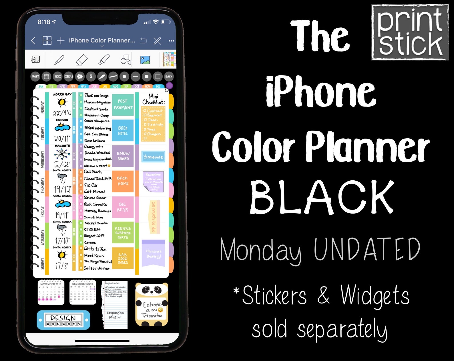 Iphone Digital Planner Undated Planner Goodnotes Digital - Etsy