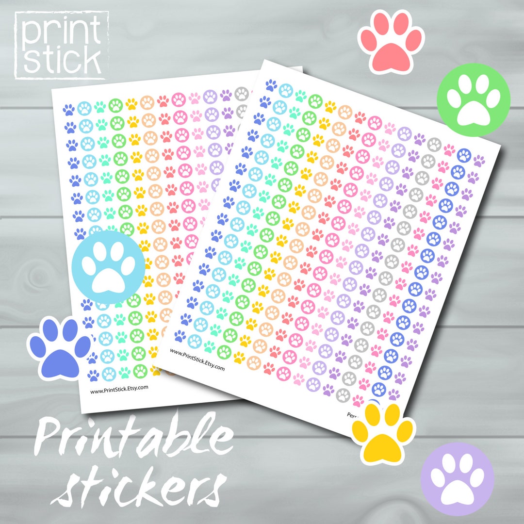 Dog Cute Paw Planner Stickers PRINTABLE - Pet Stickers - Perfect for ...