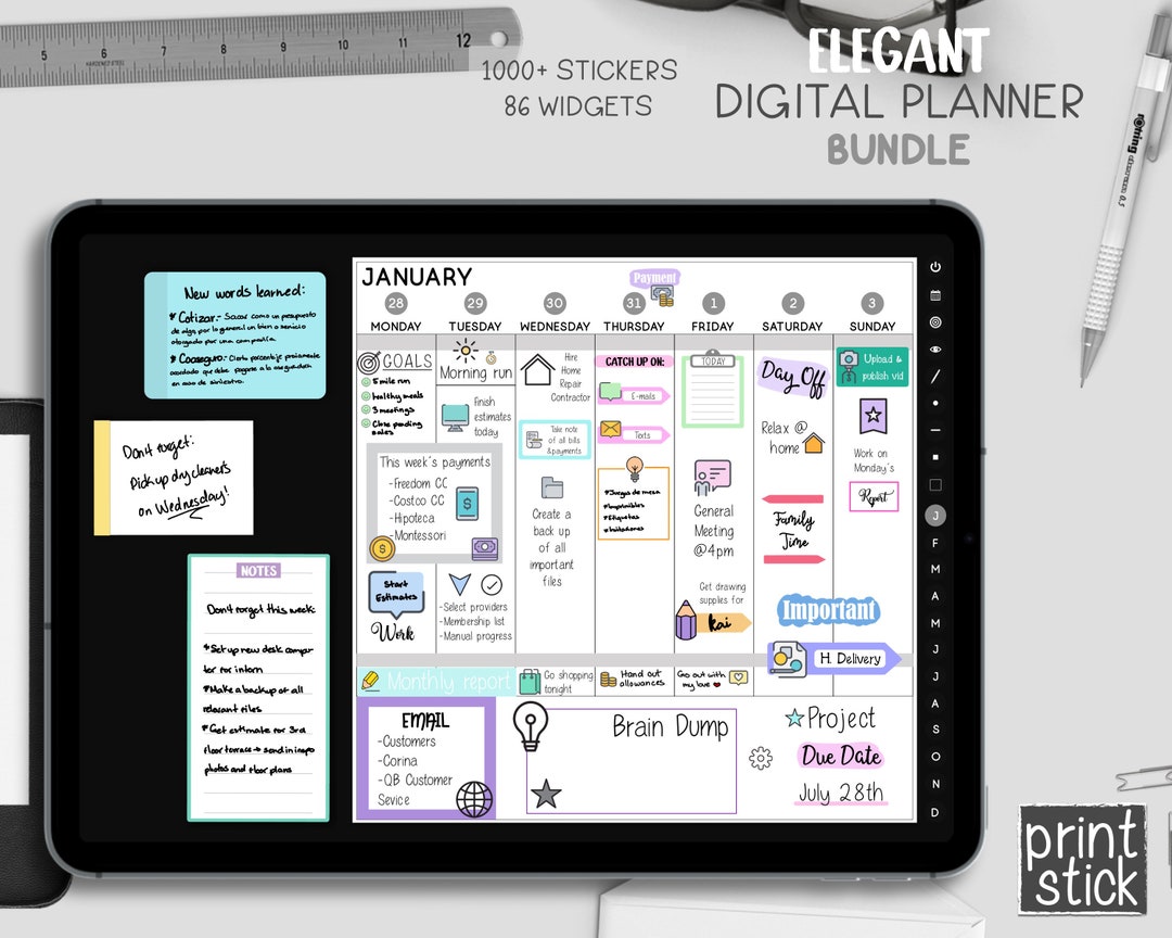 Digital Planner iPad Planner Goodnotes Notability Planner - Etsy