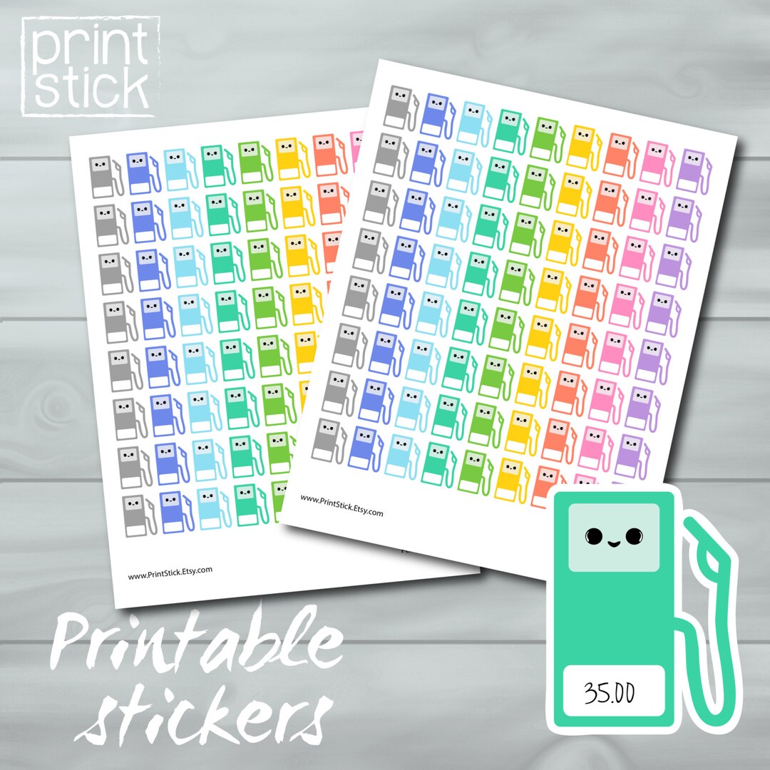Kawaii Gas Stickers PRINTABLE - Keep Track of Your Gasoline Expenses ...