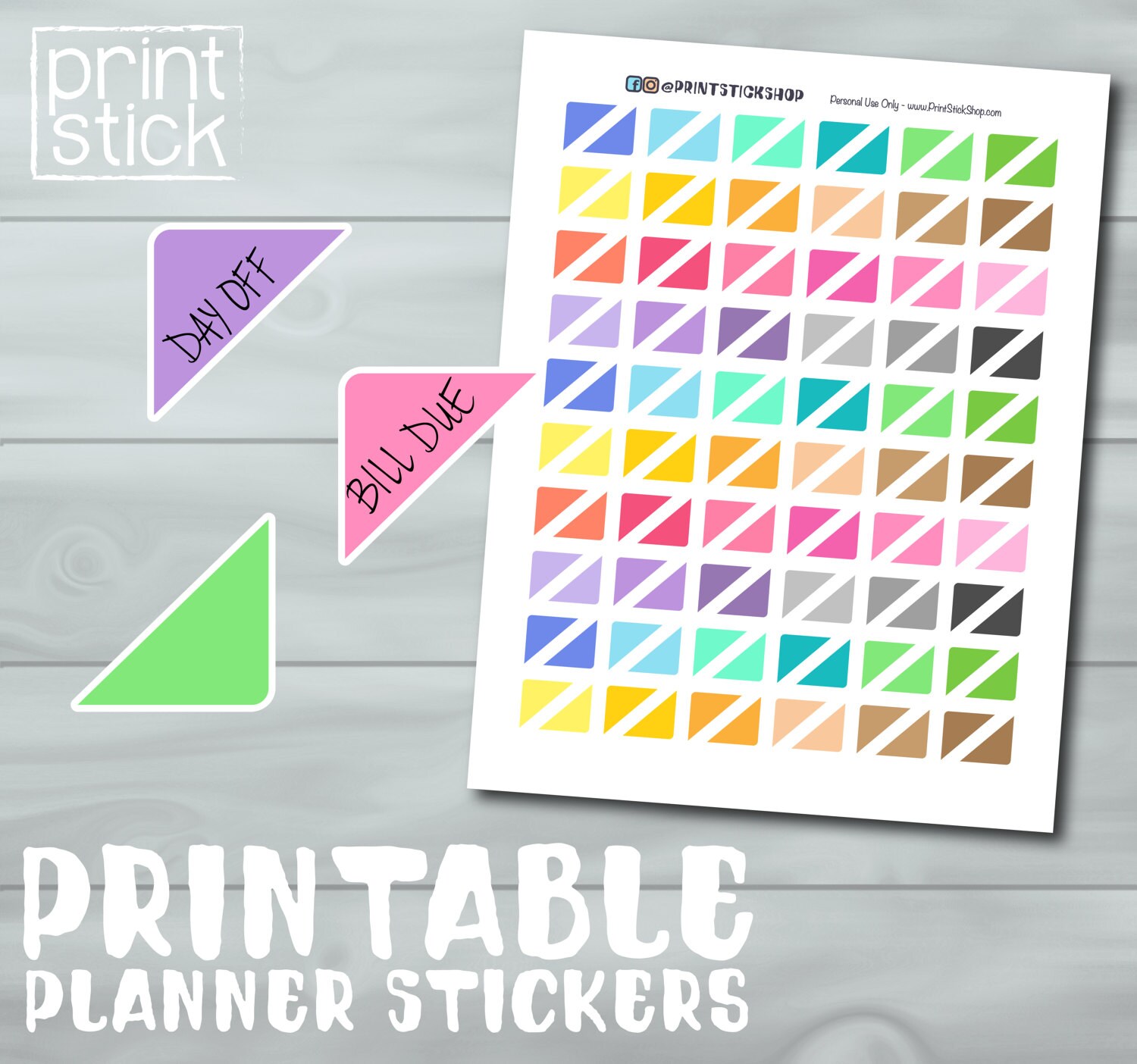 Corner Stickers Printable Planner Stickers for Erin Condren - Etsy