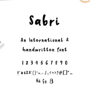 Sabri Handwritten Font: International Alphabet (OTF, TTF) - Personal ...