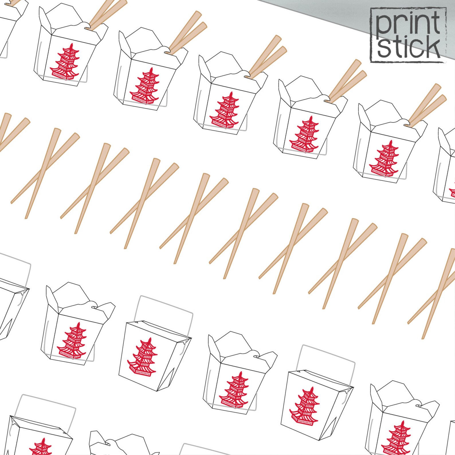 Chinese Takeaway Planner Stickers (printable JPG) - Etsy