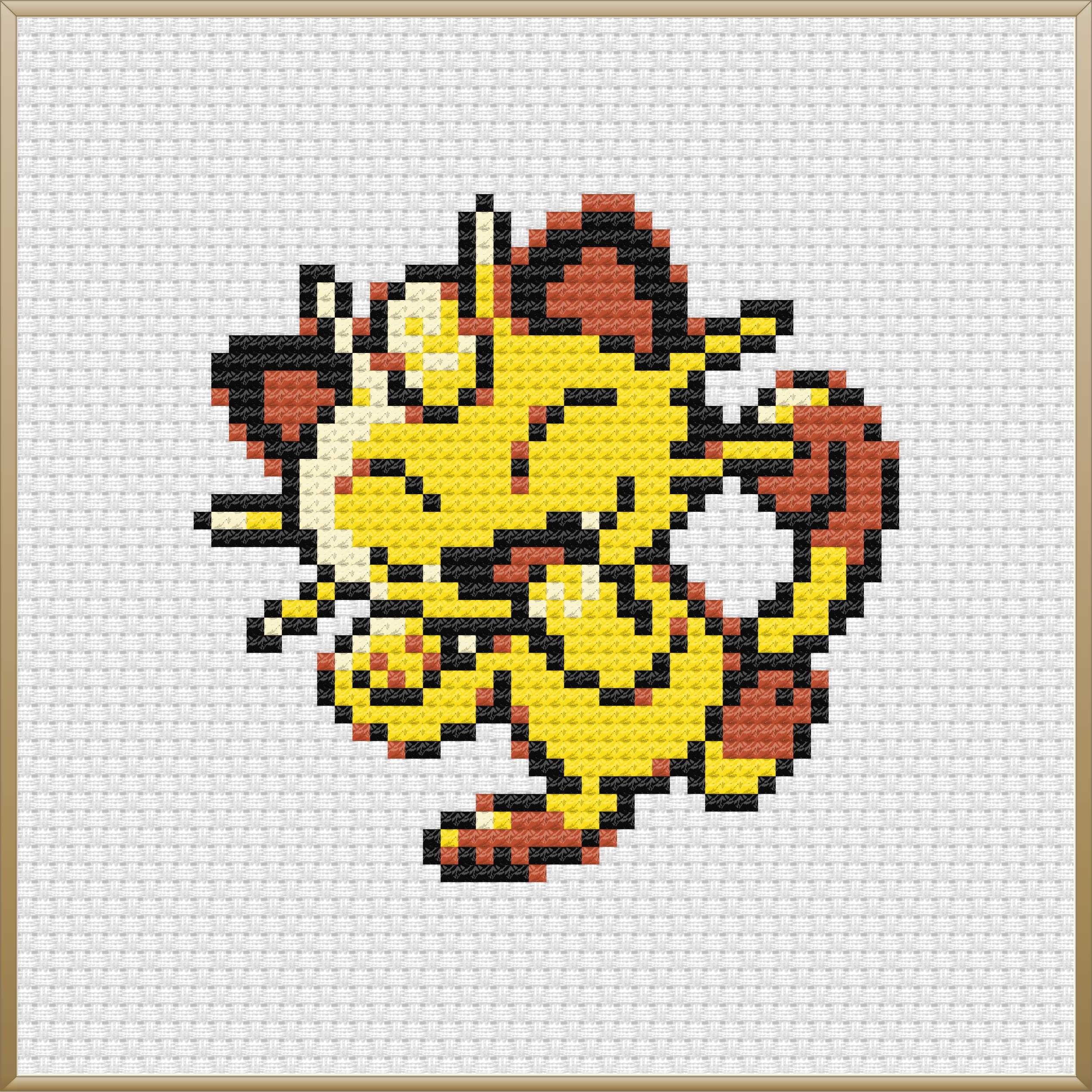 PDF Pattern - Pokemon - Silver Collection - 052 Meowth - Cross Stitch ...