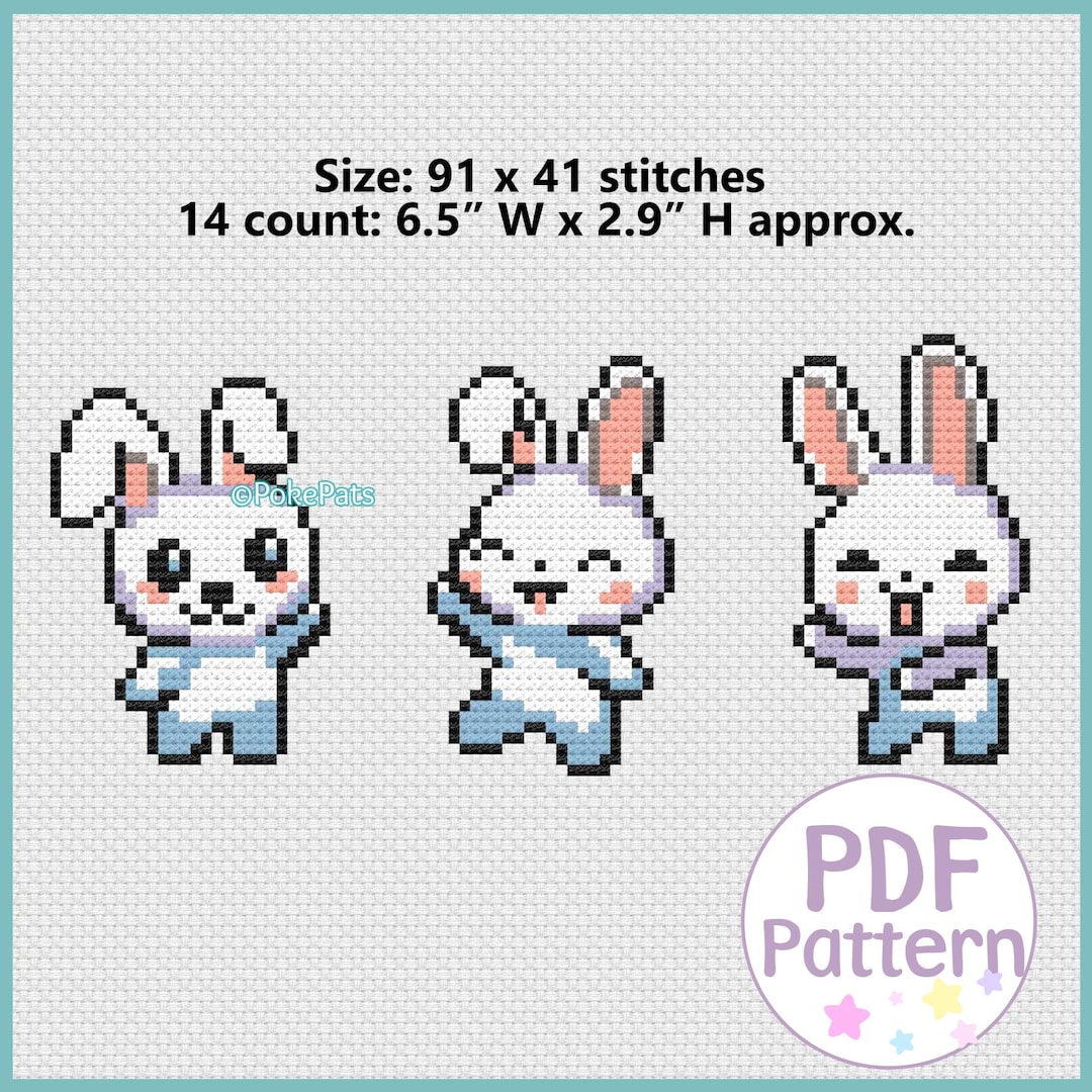PDF Pattern Cute Bunnies , Cross Stitch Pattern - Instant Download ...