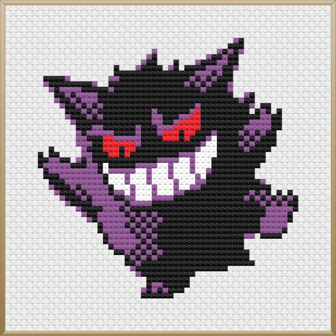 PDF Pattern - Pokemon - Silver Collection - 094 - Gengar - Cross Stitch ...