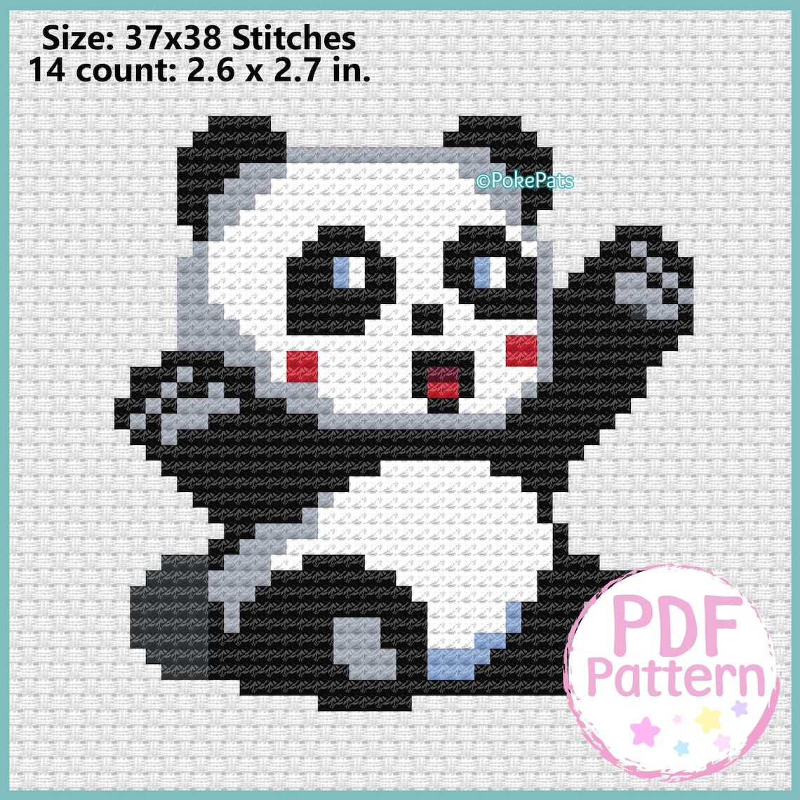 Panda Cross Stitch Pdf Pattern. Cute Panda Cross Stitch Pattern PDF ...