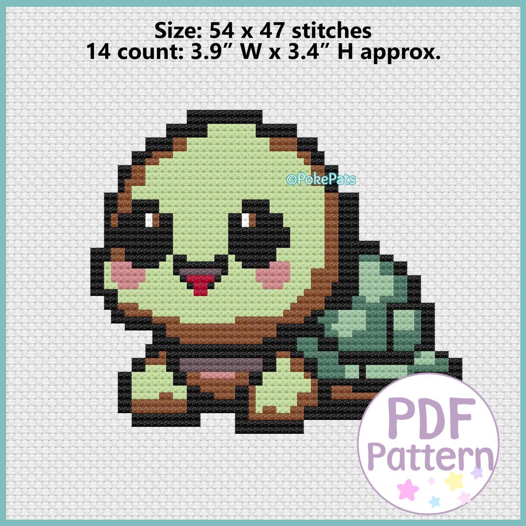 PDF Pattern Cute Turtle, Cross Stitch Pattern - Instant Download ...