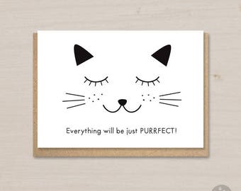 Cat goodbye card | Etsy