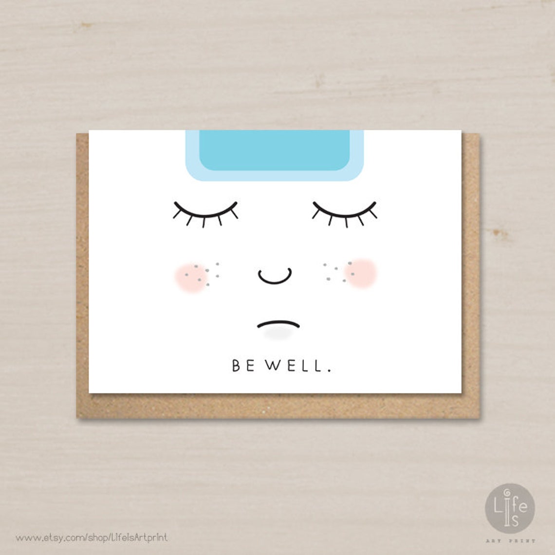 Be Well Card Printable, Get Well Soon Card, Sick Card, Feel Better Soon ...