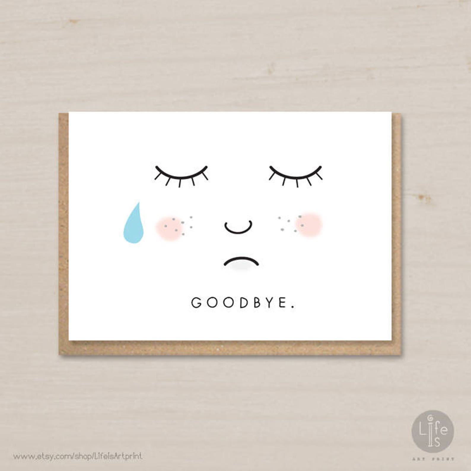Goodbye Card Printable, Farewell Card, Bon Voyage Card, Colleague ...