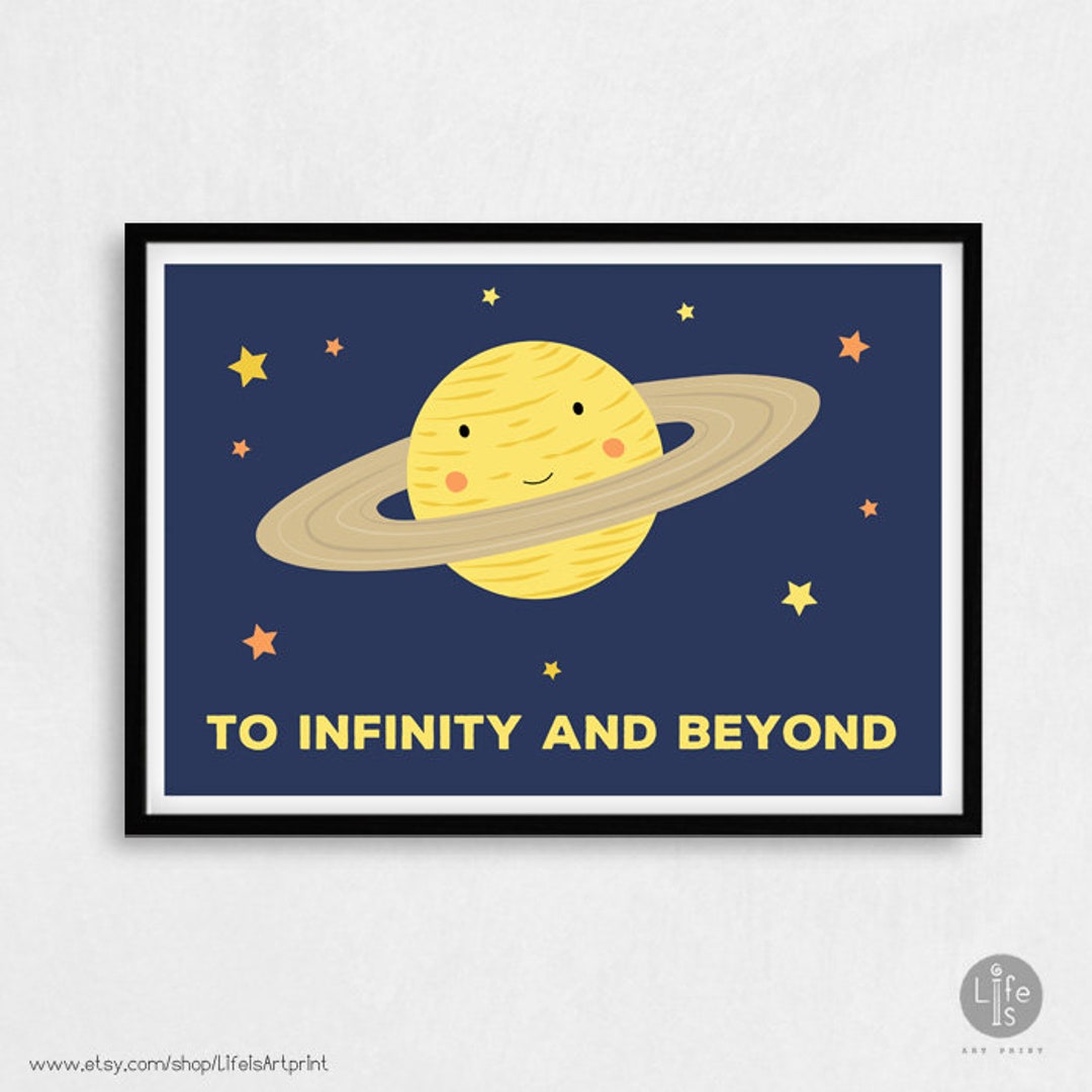 Kids Poster: to Infinity and Beyond | Saturn Planetery Poster | Bedroom ...