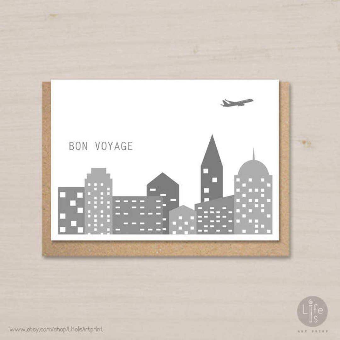 Bon Voyage Card Printable, Farewell Card, Goodbye Card, Moving Card ...