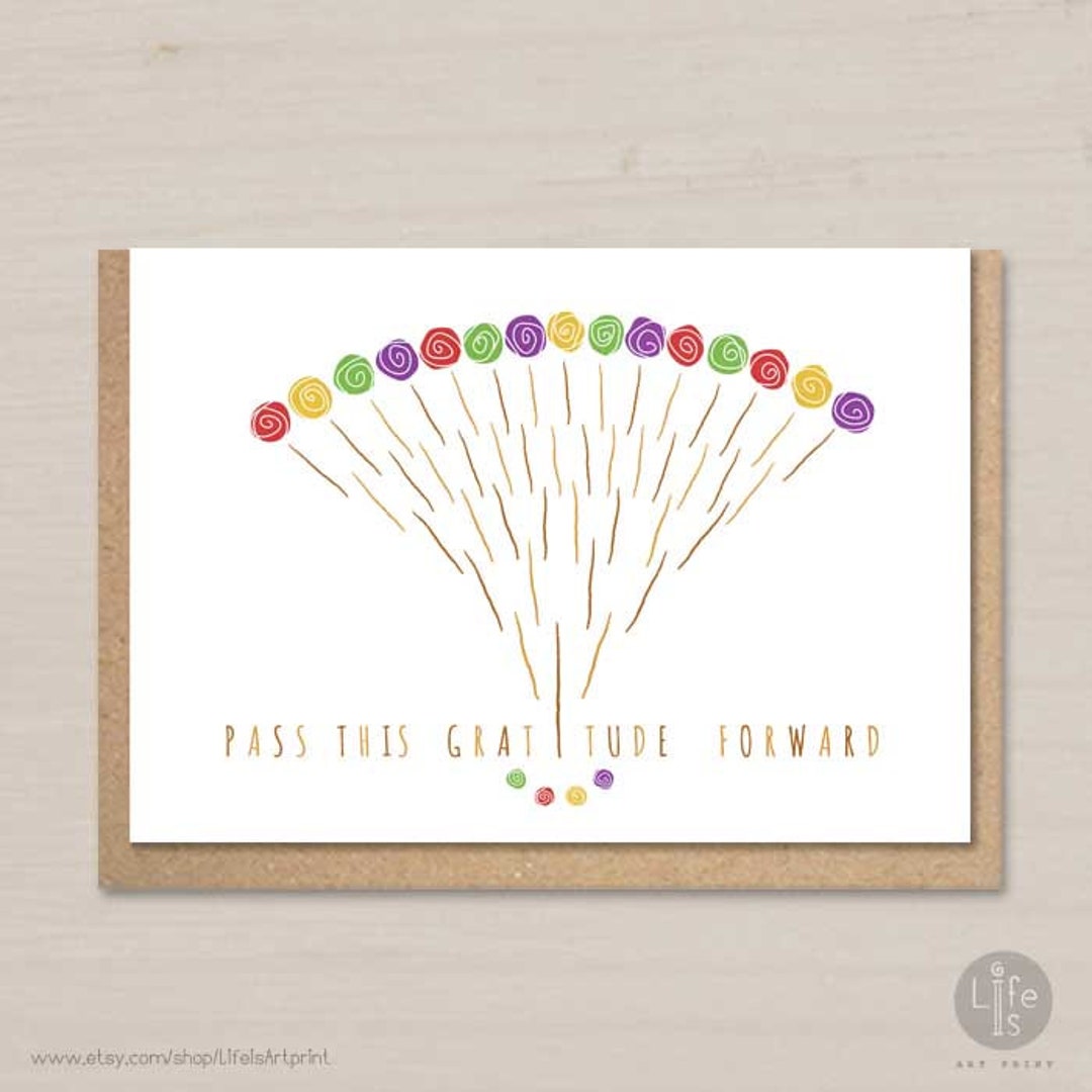 Thank You Card Printable - Pass This Gratitude Forward - Appreciation ...