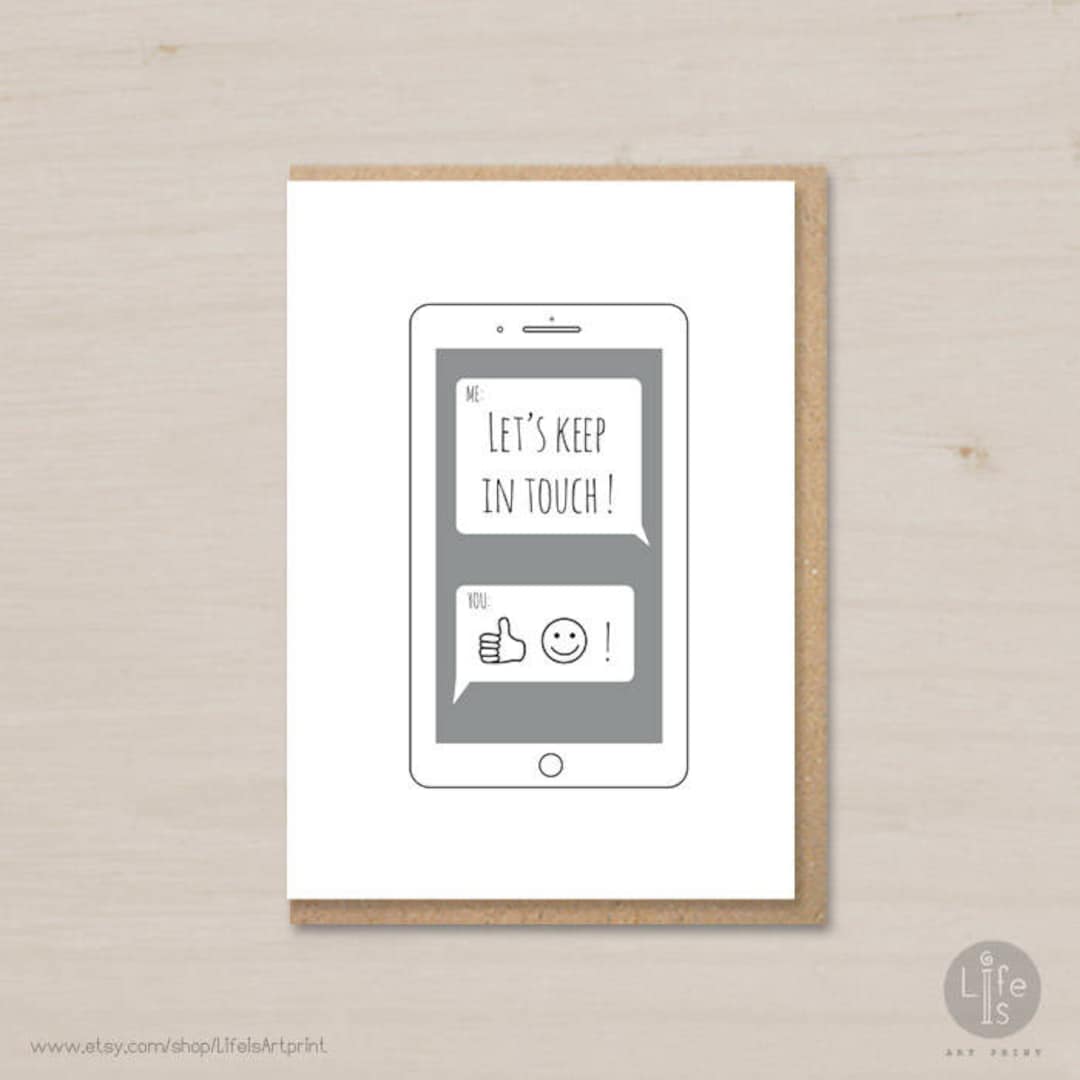 Friendship Card: Let's Keep in Touch! Farewell Card | Goodbye Card ...