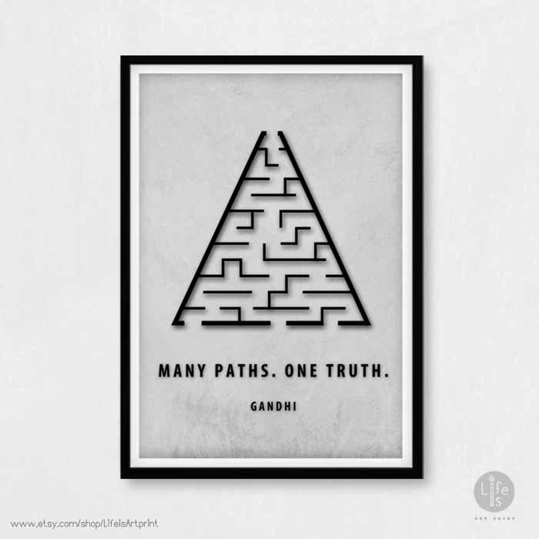 Ghandi Quote Poster Print: Many Paths. One Truth. - Etsy