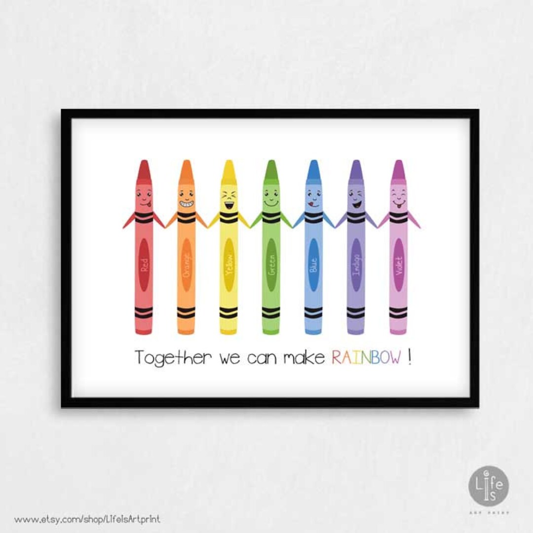 Inspirational Children Classroom Poster: Together We Can Make Rainbow ...
