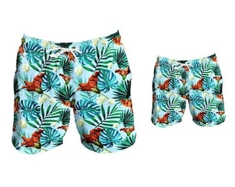 Father Son Matching Swim Trunks, Father and Son Matching Swimsuit, Dad ...