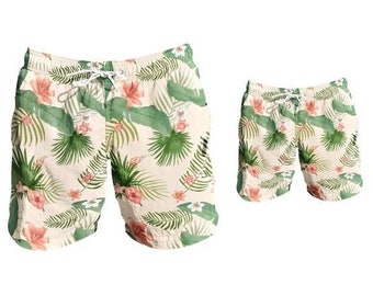 Father Son Matching Swim Trunks, Father and Son Matching Swimsuit, Dad ...