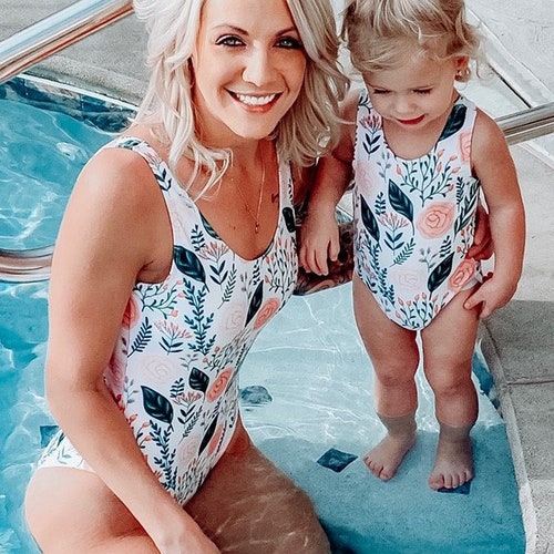 Mommy And Me Swimsuit Matching Mother Daughter Swimsuit Etsy Canada