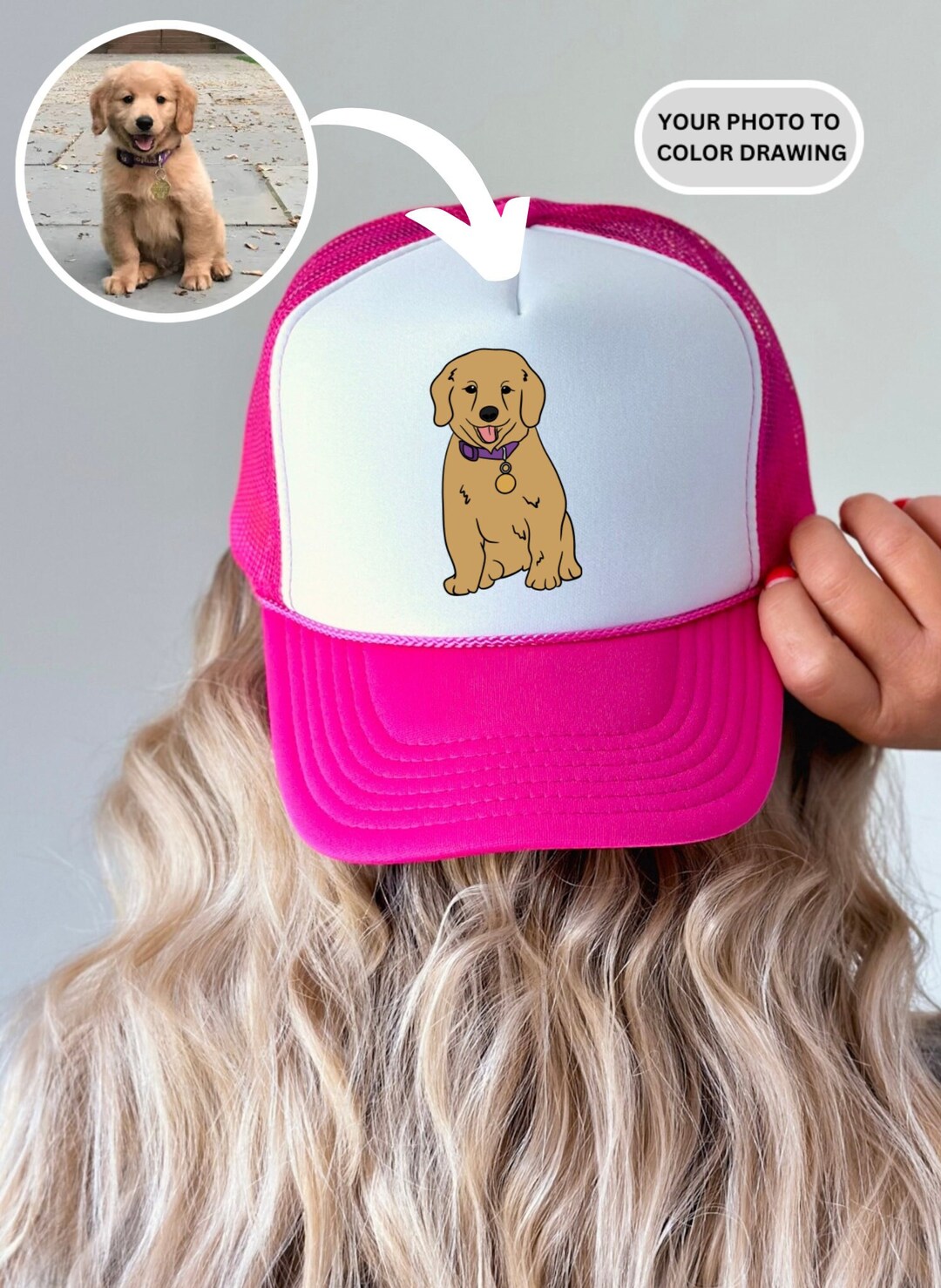 Custom Pet Portrait Cap, Custom Dog Hat, Personalized Dog Hat With Name ...