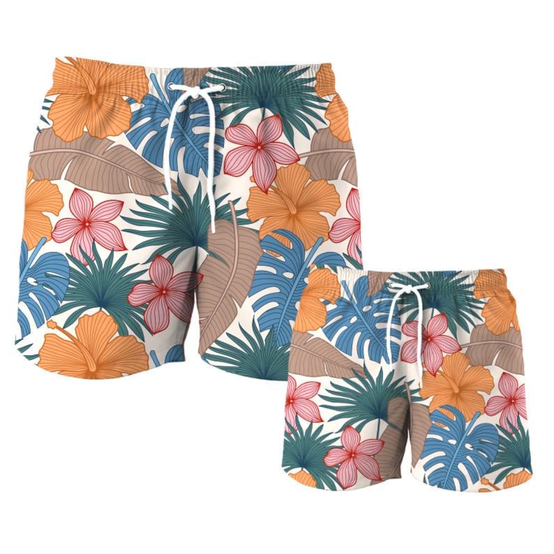 Father Son Matching Swim Trunks, Father & Son Matching Swimsuit, Dad ...