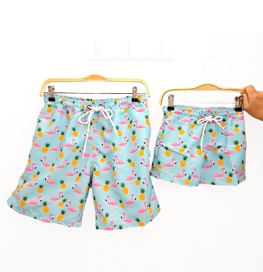 Father Son Matching Swim Trunks, Father and Son Matching Swimsuit, Dad ...
