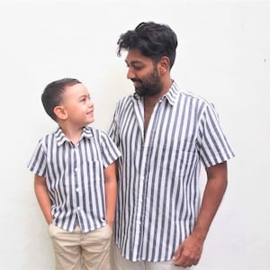 Father and Son Matching Shirts, Father and Son Outfit, Striped Button ...