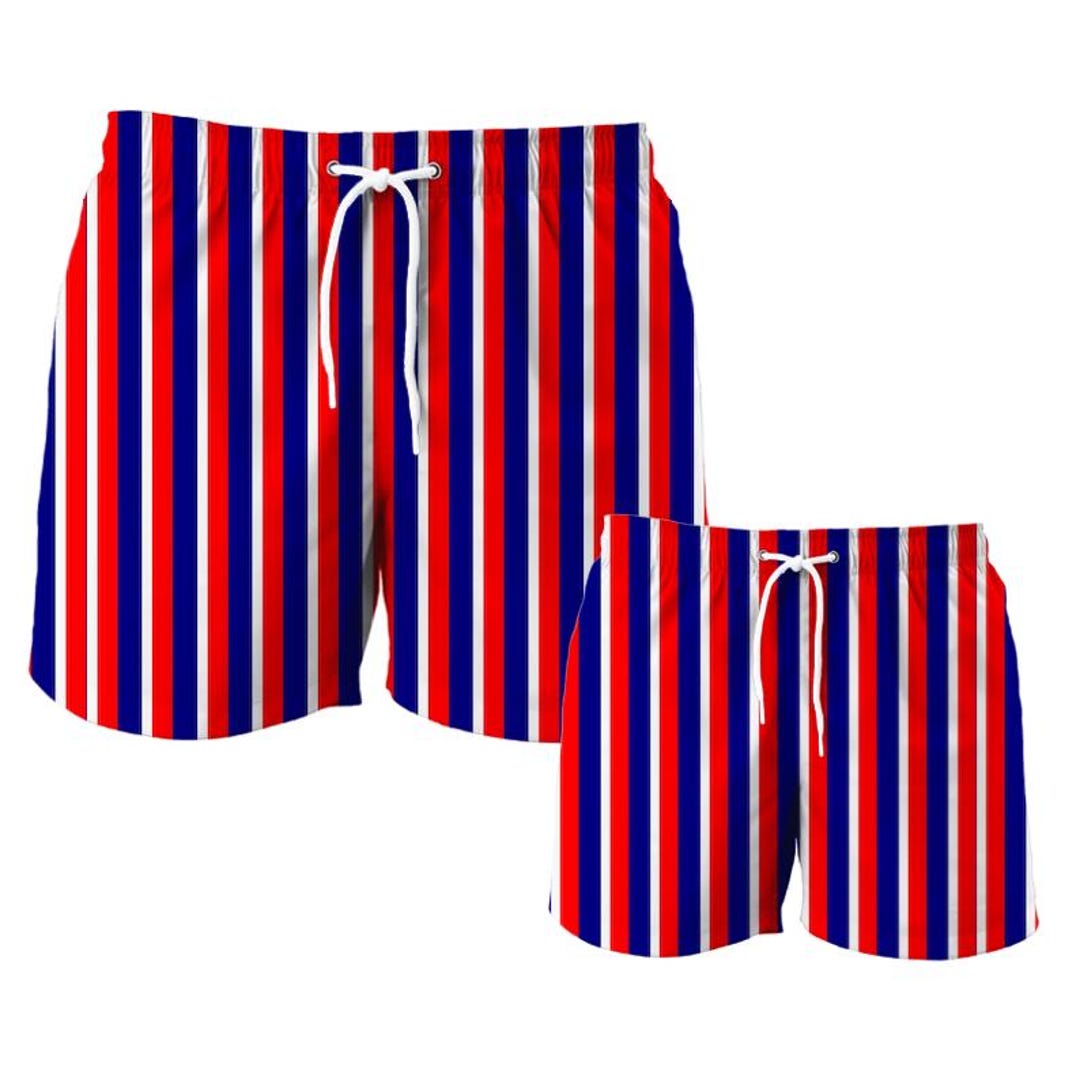 Father Son Matching Swim Trunks, 4th July Matching Swimwear, American ...