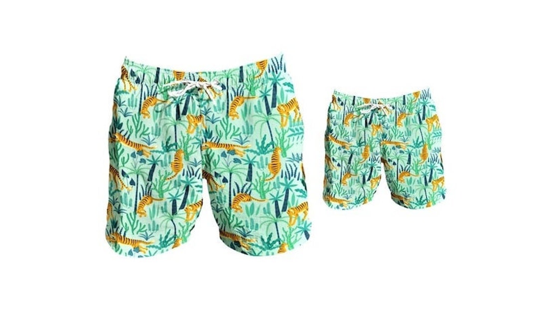Father Son Matching Swim Trunks, Father & Son Matching Swimsuit, Dad ...