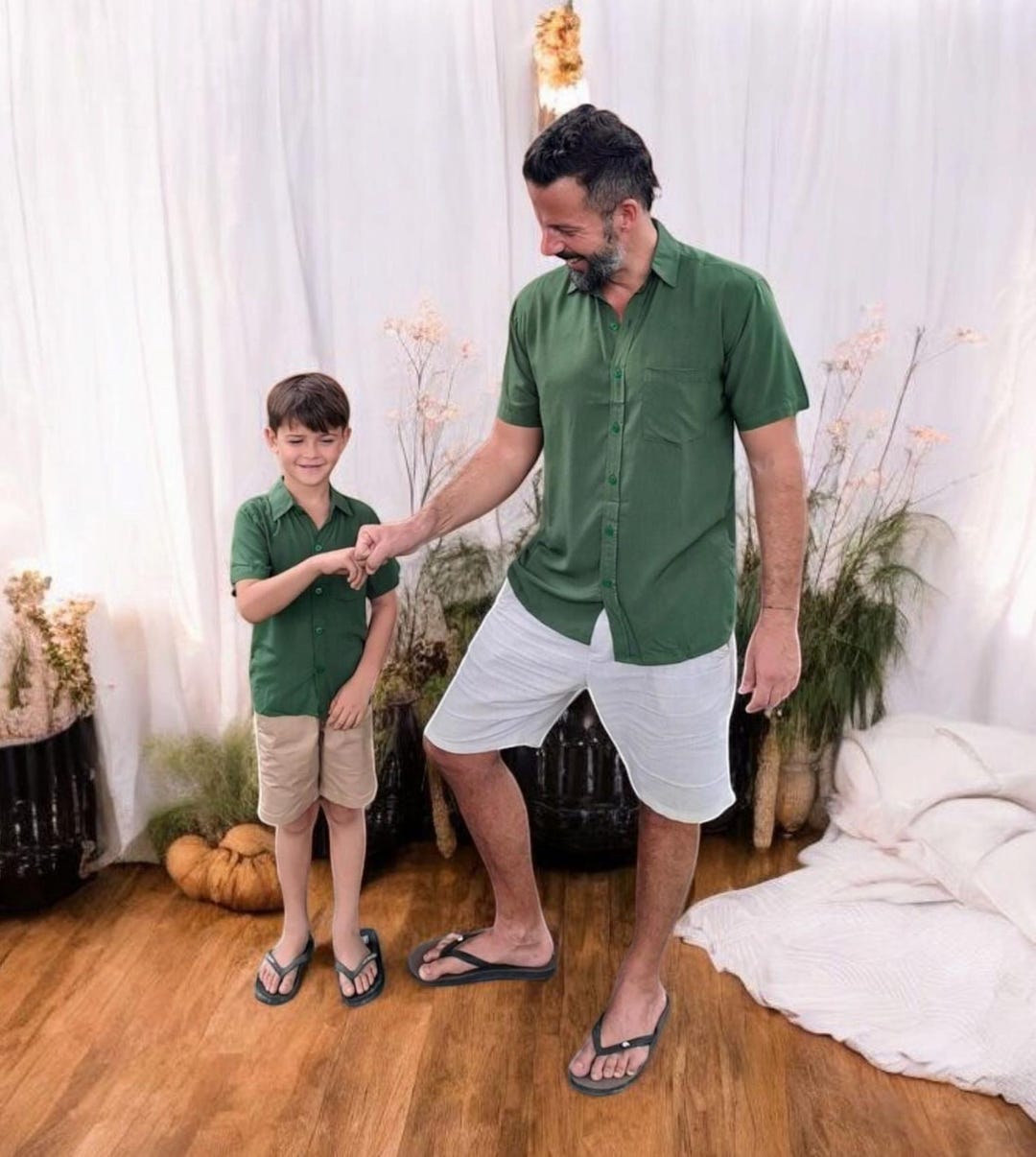 Father and Son Matching Shirts - Olive, Father and Son Outfit, Daddy ...