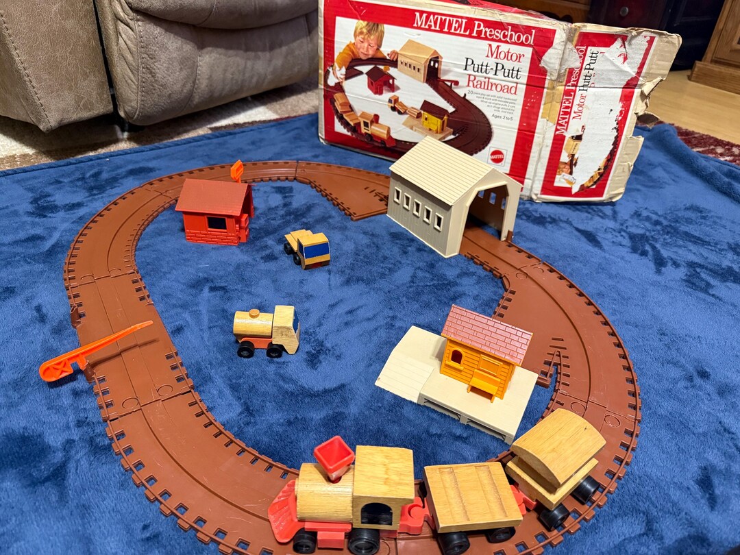 Vintage 1967 Mattel Preschool Motor Putt-putt Railroad Set #7020 ...